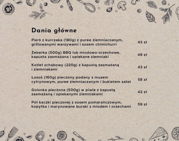 Menu restauracyjne | Hit Apartments